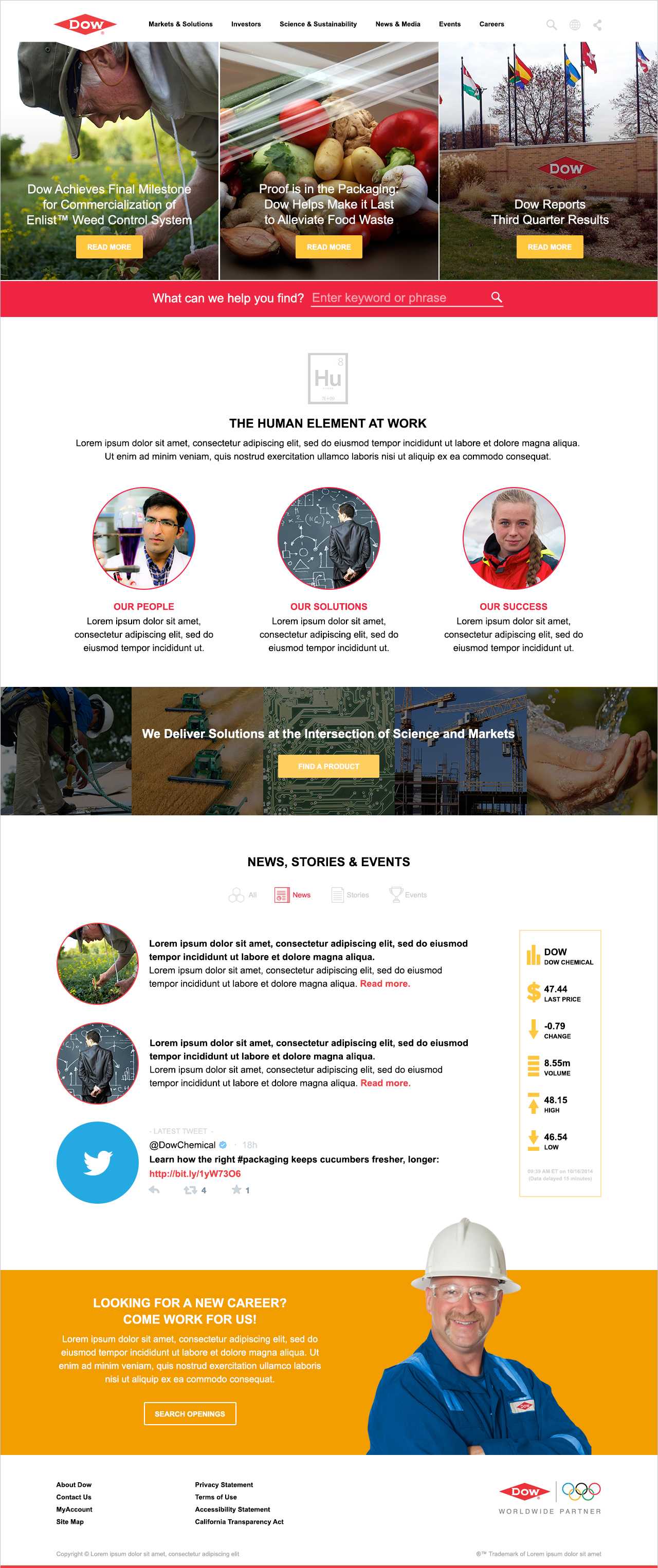 Dow Chemical Company Website Redesign | Greg Yagoda Design